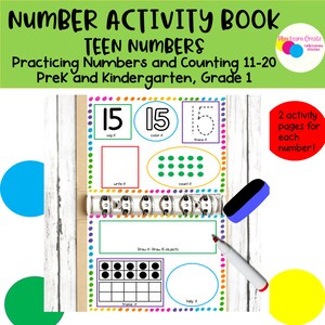 Teen Number Book, Number Activity Book, Number Printable, Preschool ...