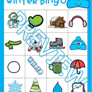 Winter Theme Bingo Game, Toddler Games, Preschool Games, Christmas ...