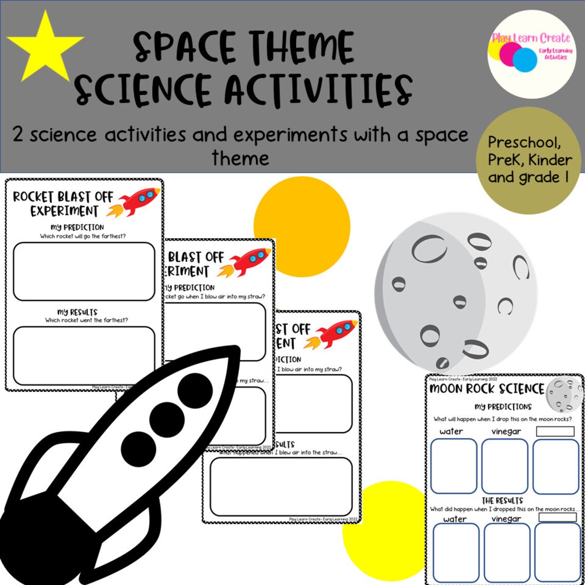 Space Theme Printable Preschool Learning Bundle Preschool - Etsy