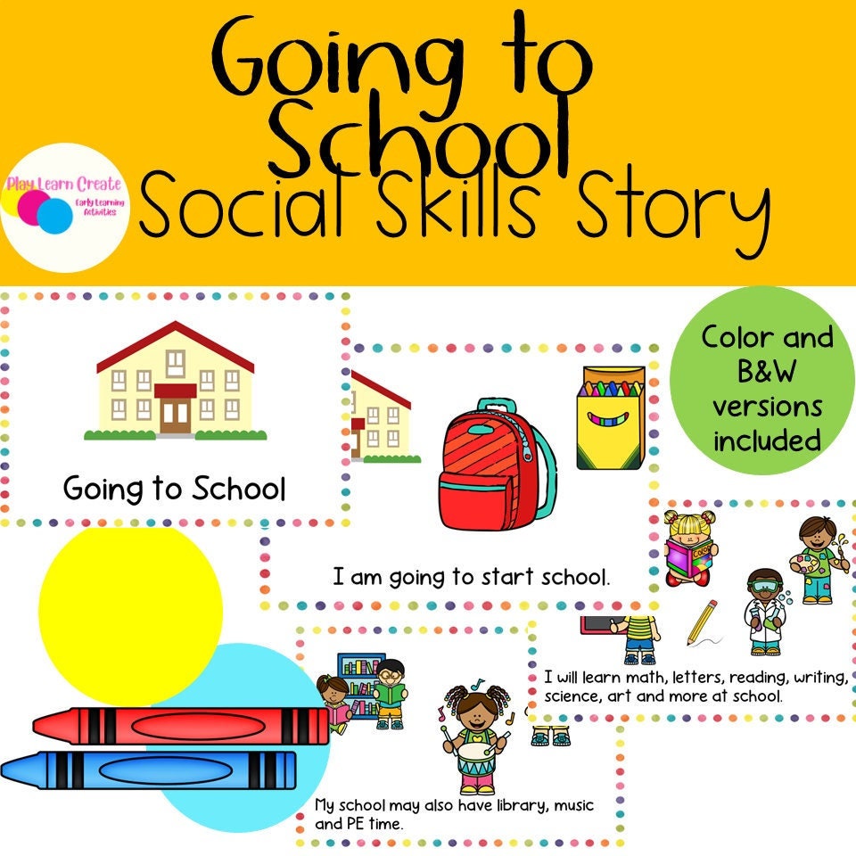 Going to School Social Skills Story, Starting School, First Day of ...