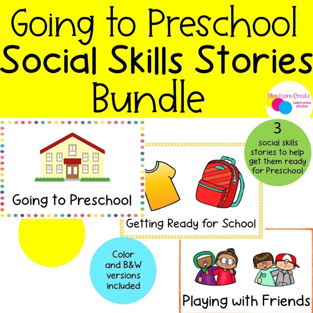Starting Preschool Social Skills Story, Going to Preschool, First Day ...