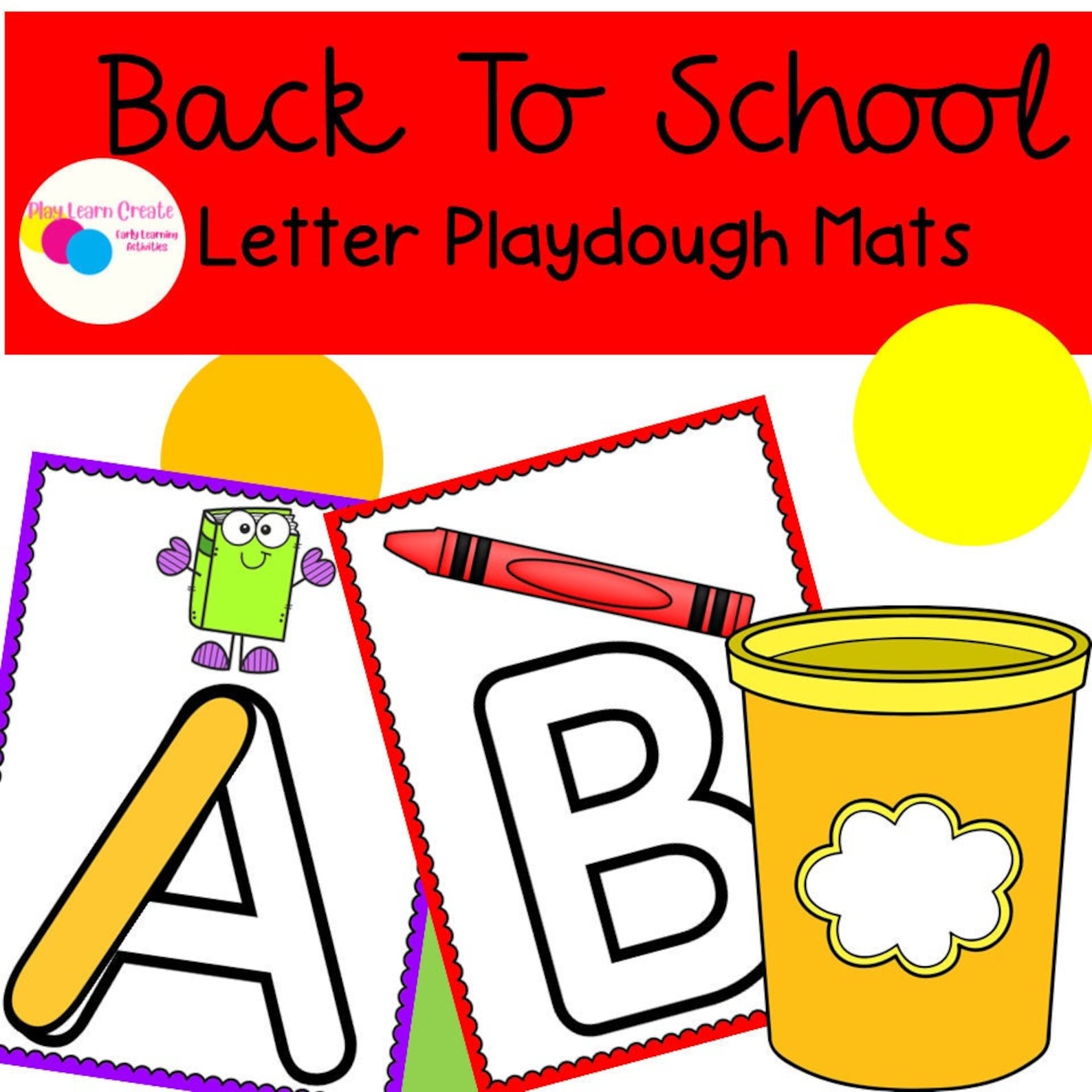 Back to School Playdough Mats, School Supply Theme, Alphabet Playdough ...