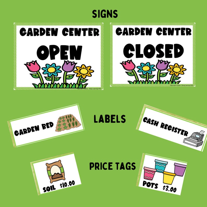 Garden Dramatic Play, Pretend Play Set, Garden Store Play, Preschool ...