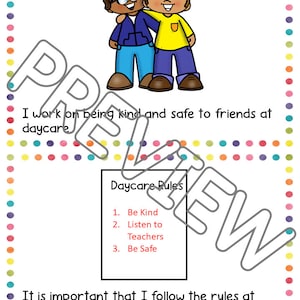Going to Daycare Social Skills Story, Printable Social Skills Story ...