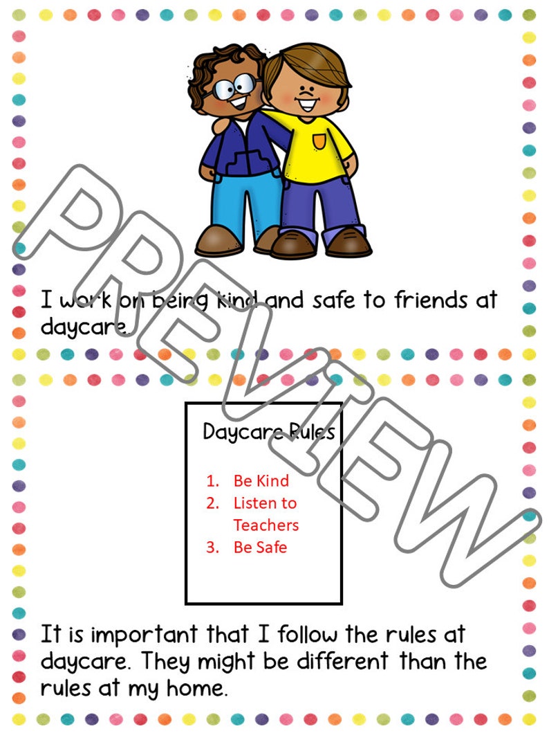 Going to Daycare Social Skills Story, Printable Social Skills Story ...