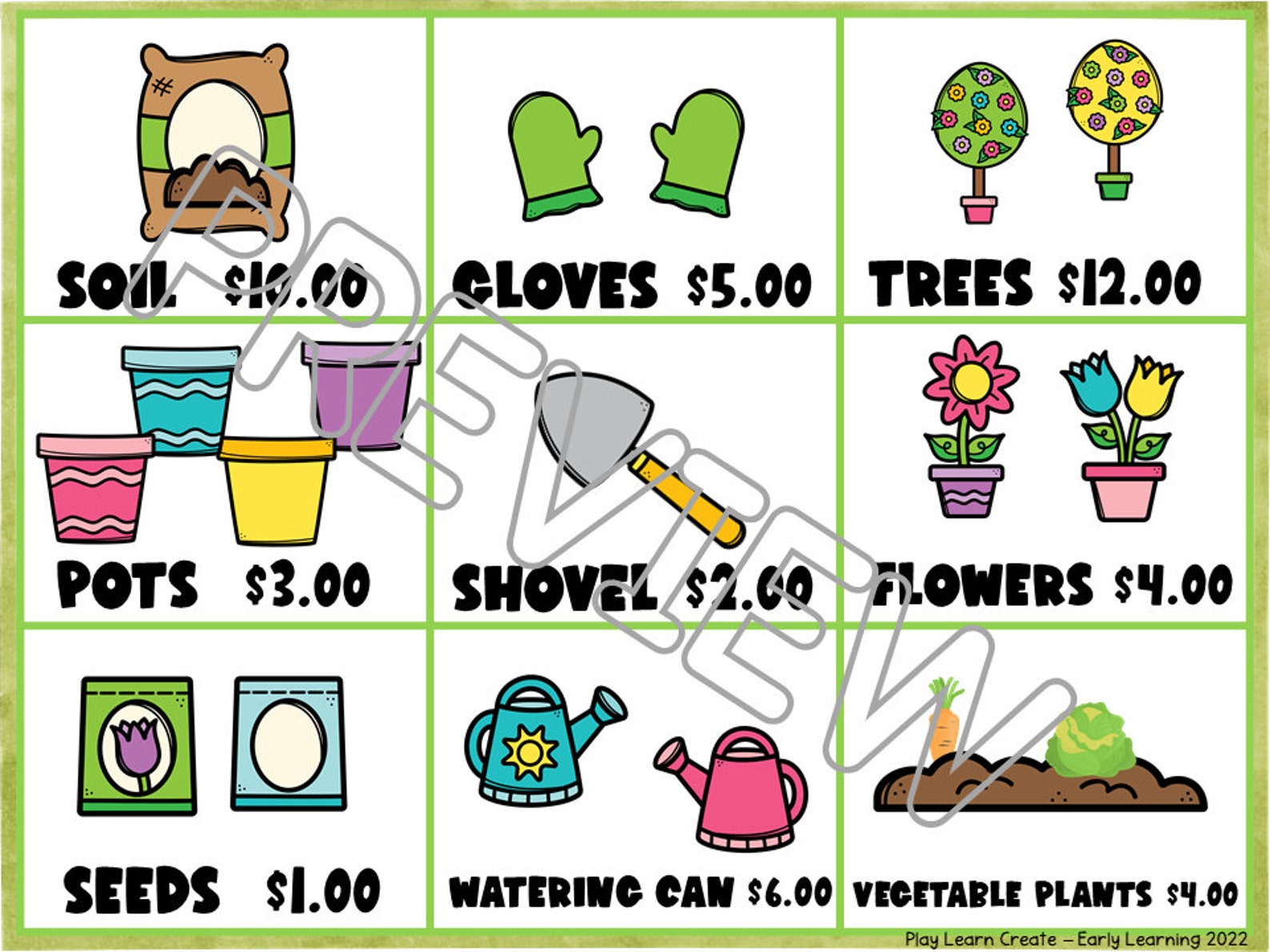 Garden Dramatic Play, Pretend Play Set, Garden Store Play, Preschool ...