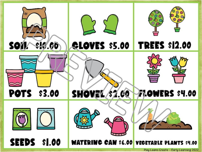 Garden Dramatic Play, Pretend Play Set, Garden Store Play, Preschool ...