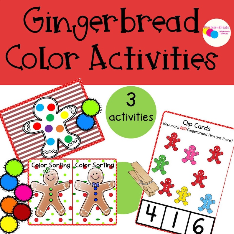 Gingerbread Theme Color Activities, Toddler Color Activities, Toddler ...