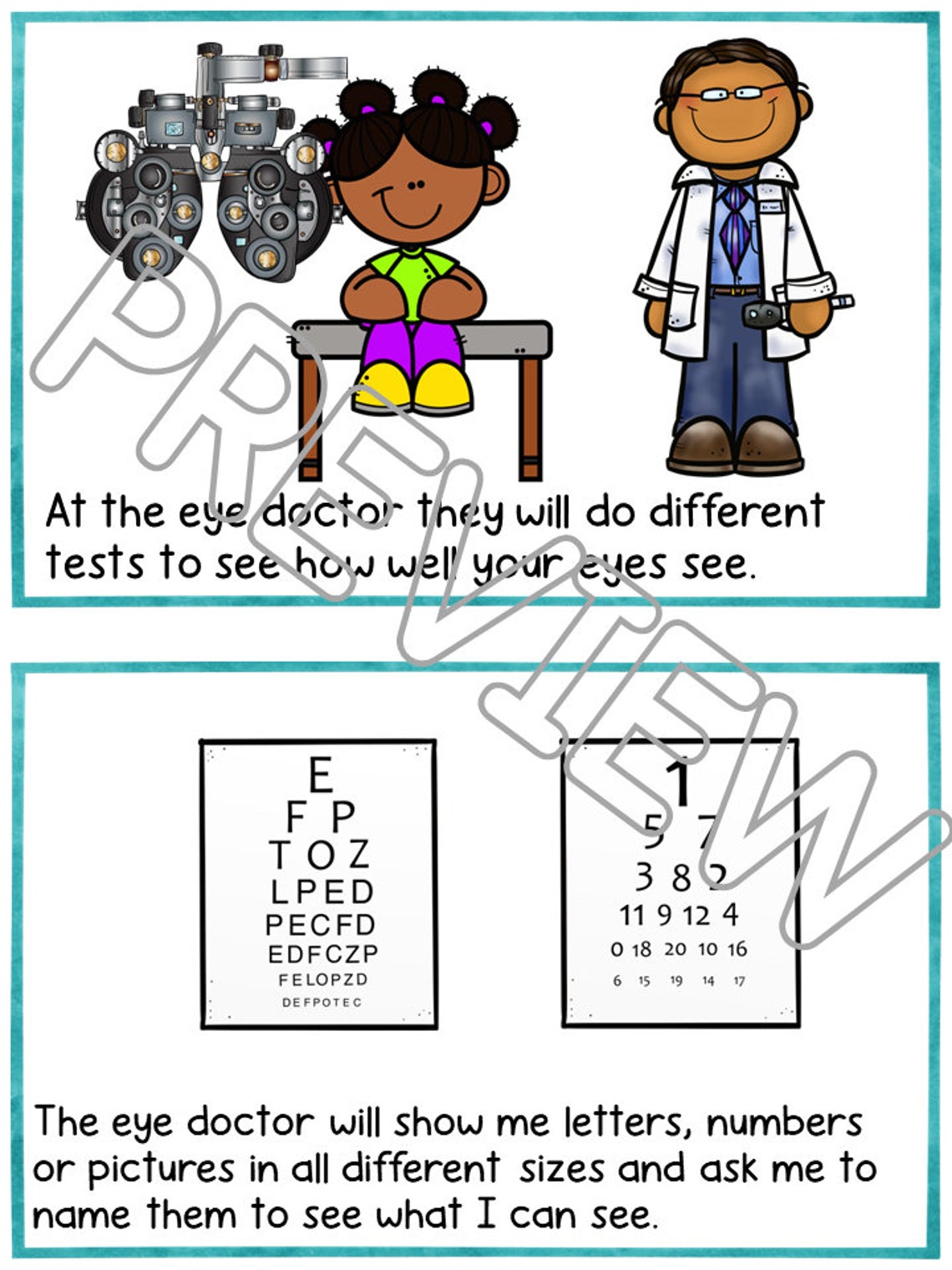 Going to the Eye Doctor Social Skills Story, Optometrist Social Skills ...