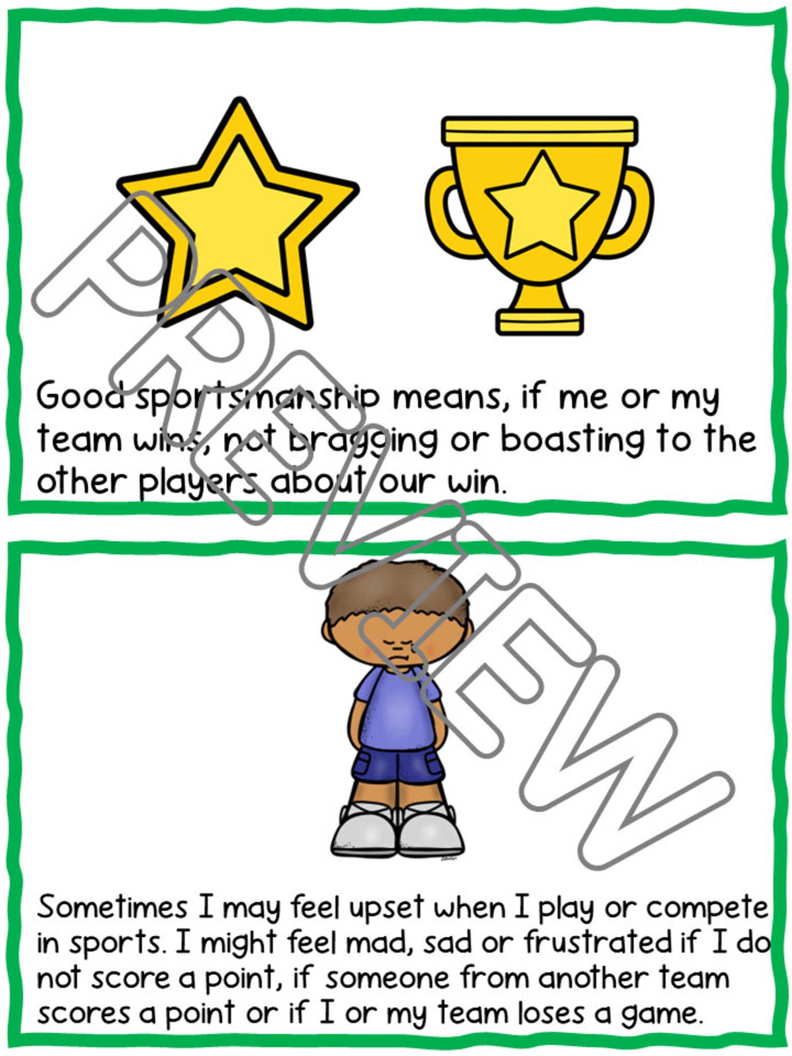 Good Sportsmanship Social Skills Story, Playing Sports Social Skills ...
