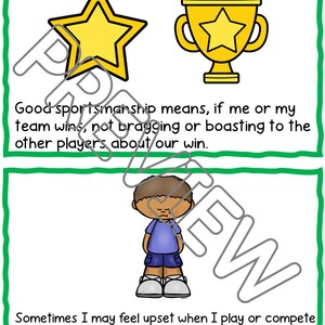 Good Sportsmanship Social Skills Story, Playing Sports Social Skills ...