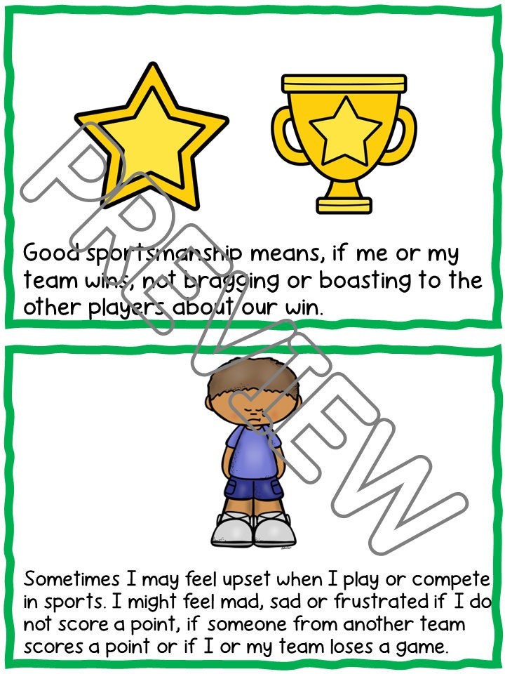 Good Sportsmanship Social Skills Story, Playing Sports Social Skills ...