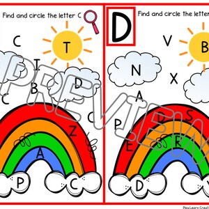 Rainbow Theme Letter Hunt Activity, Rainbow Theme Preschool Center ...