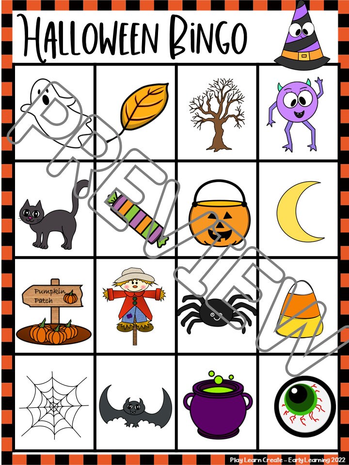 Halloween Bingo Game, Printable Bingo Game, Halloween Math Game ...