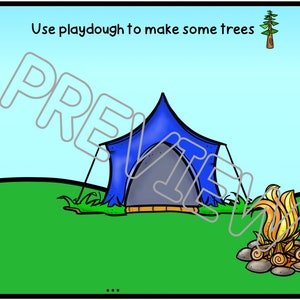 Camping Theme Playdough Mat, Camping Theme Learning, Camping Theme ...