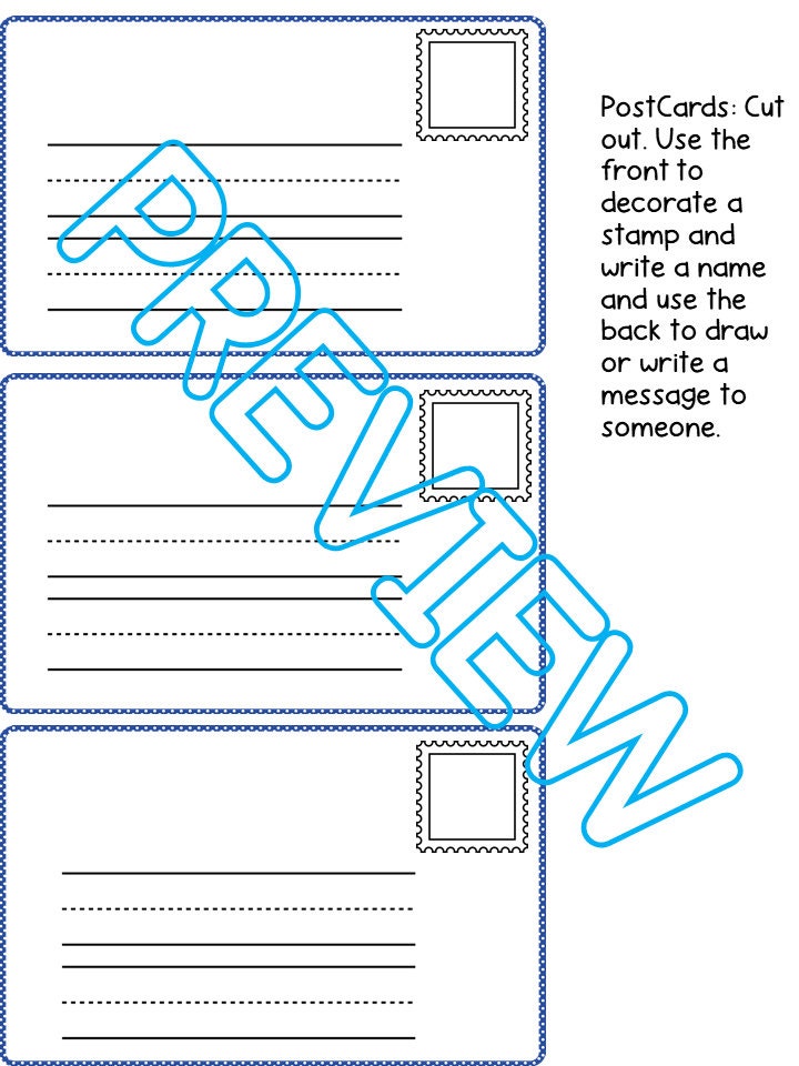 Post Office Dramatic Play Set, Printable Play, Pretend Play Kit ...