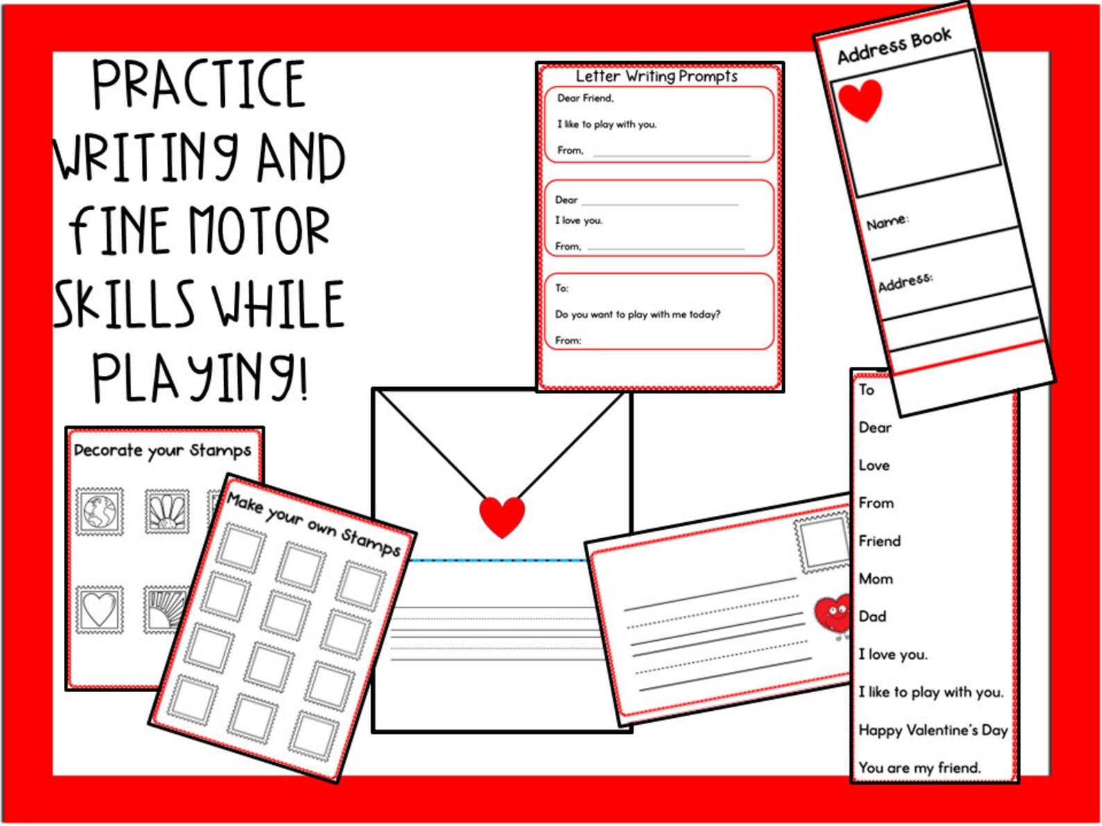 Valentine's Day Dramatic Play Set, Valentine's Day Post Office, Post ...