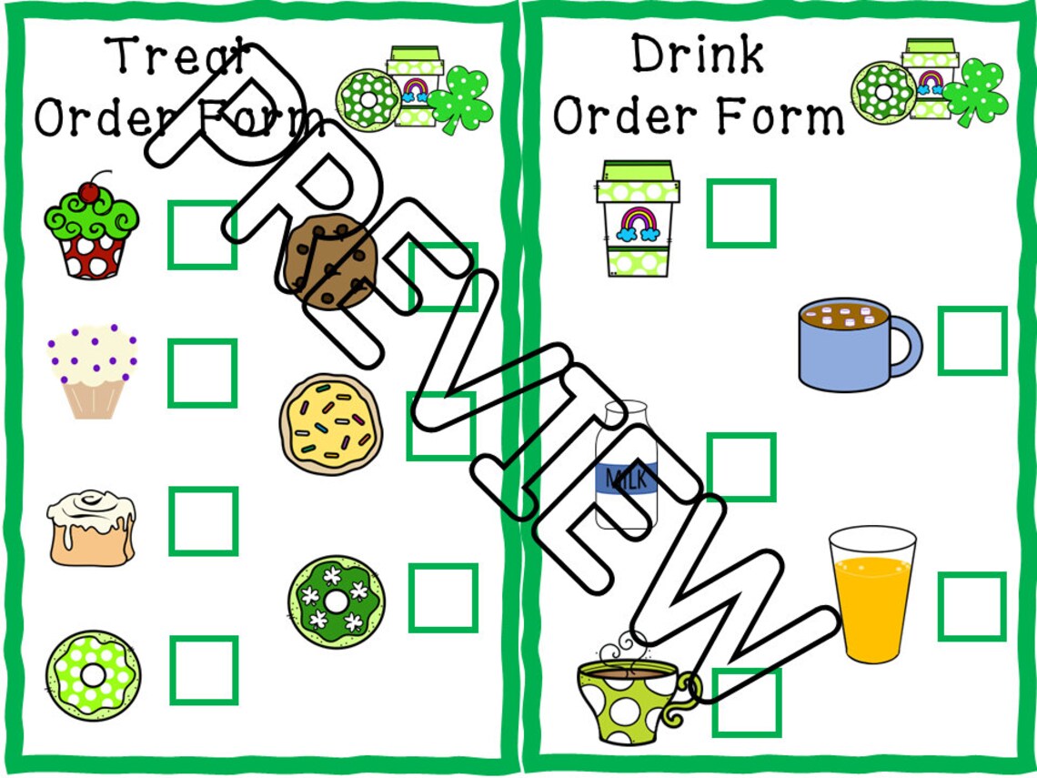 Shamrock Cafe Dramatic Play Set, St. Patrick's Day Pretend Play Set ...