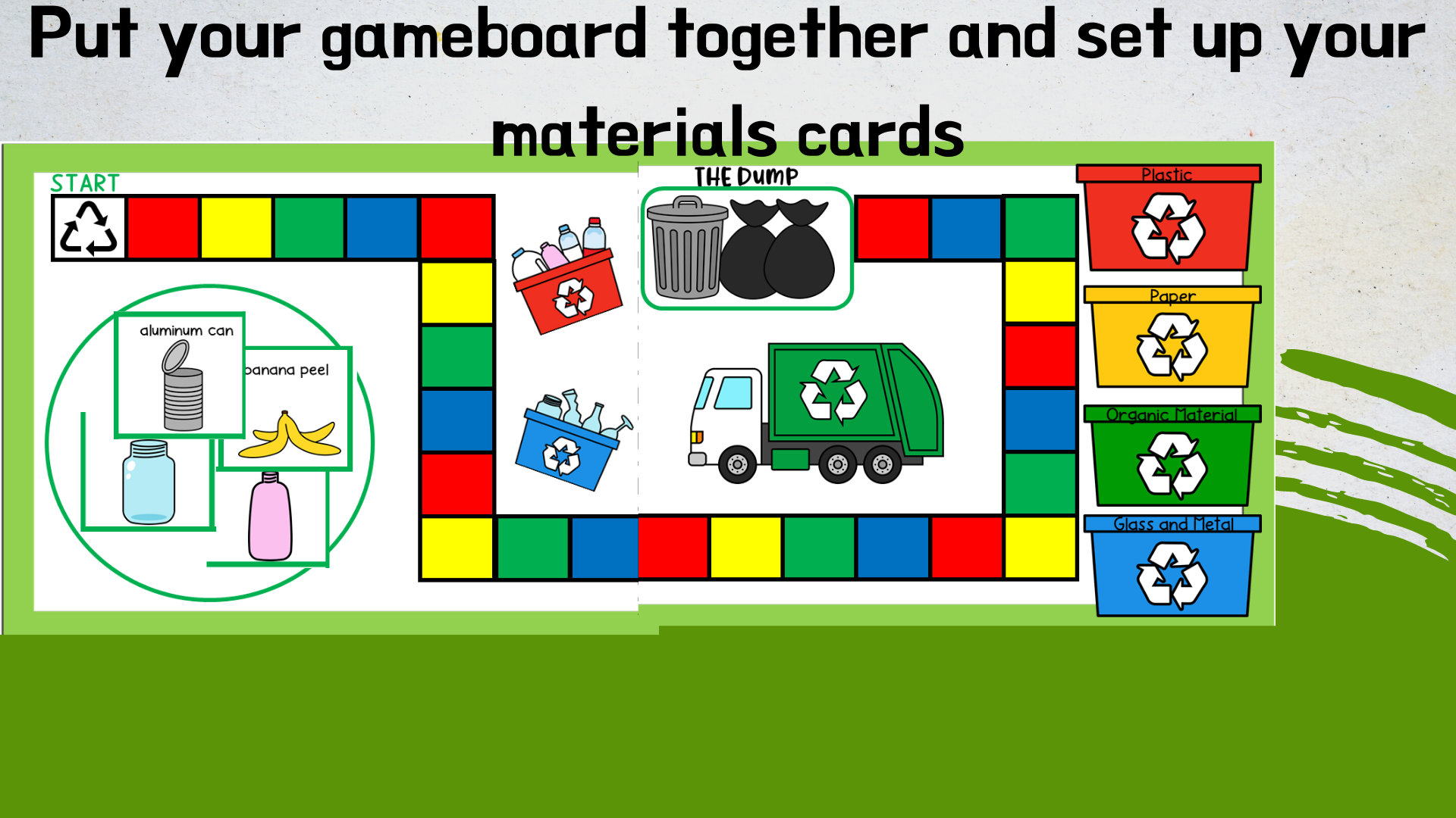Printable Recycling Board Game, Recycling Sorting Game, Earth Day ...