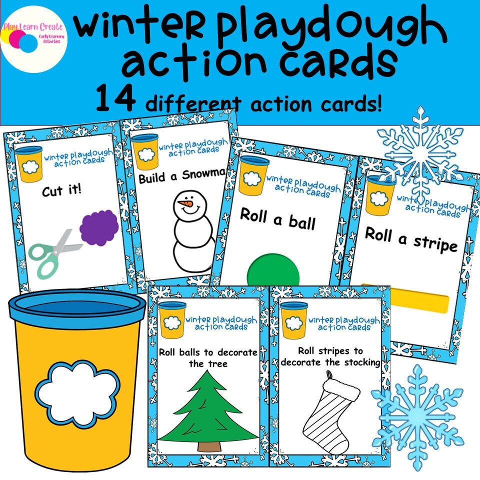 Winter Playdough Mat, Playdough Learning Mat, Preschool Christmas ...
