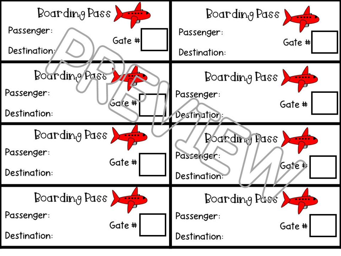 Airport Dramatic Play Set, Airport Pretend Play, Printable Dramatic ...