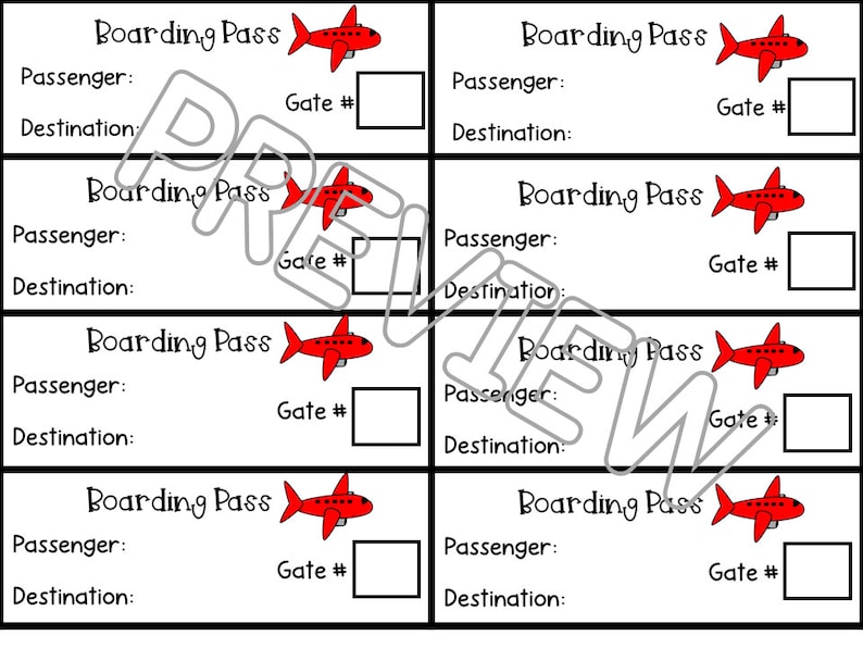 Airport Dramatic Play Set, Airport Pretend Play, Printable Dramatic ...