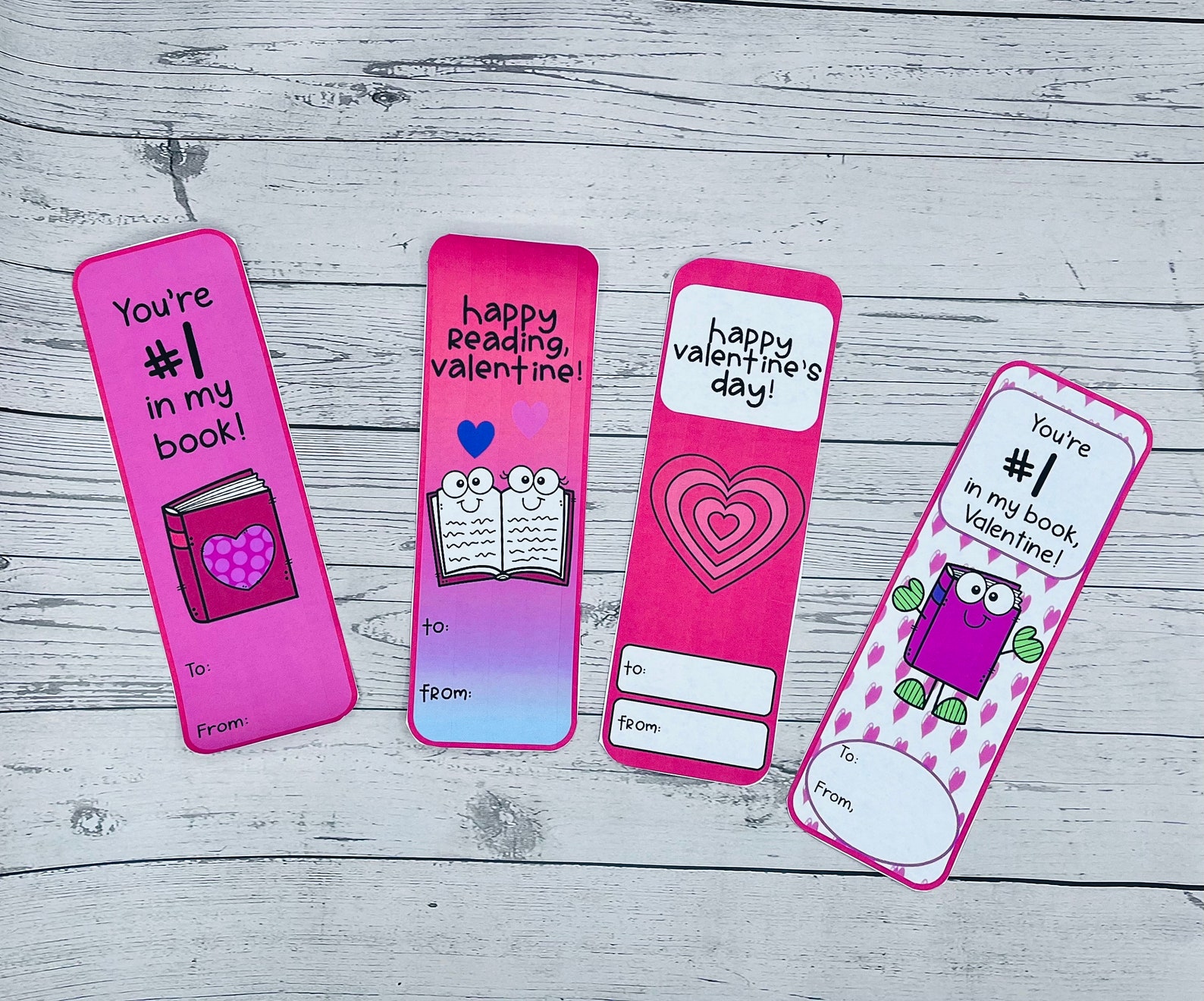 Printable Valentine Cards for Kids, Valentine Card Bookmarks, School ...