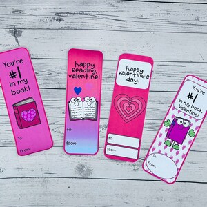 Printable Valentine Cards for Kids, Valentine Card Bookmarks, School ...