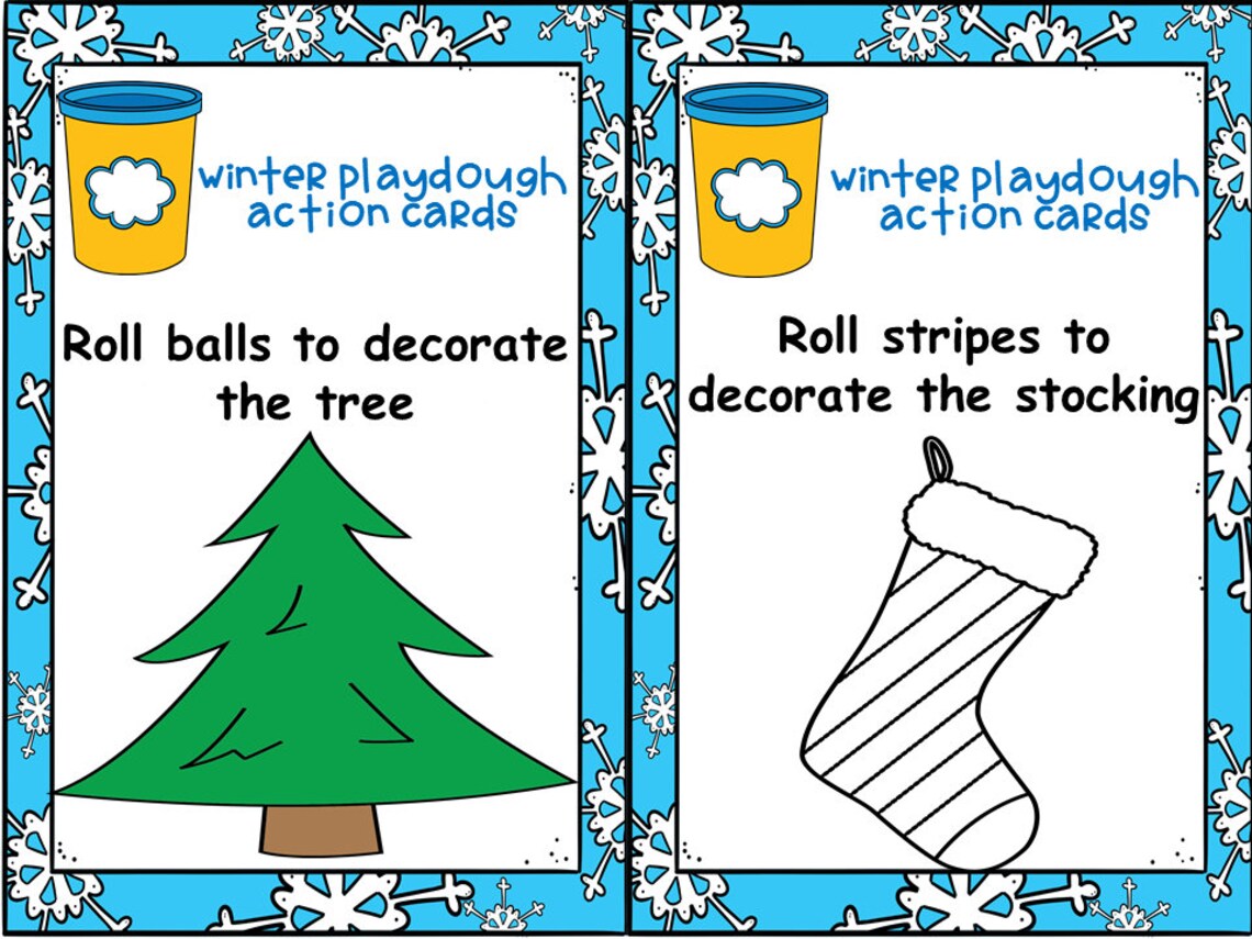 Winter Playdough Mat Playdough Learning Mat Fine Motor | Etsy