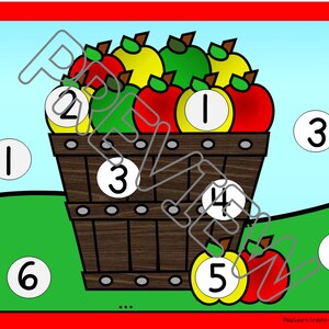 Fall Theme Math Game for Preschool, Roll and Cover Math Activity ...