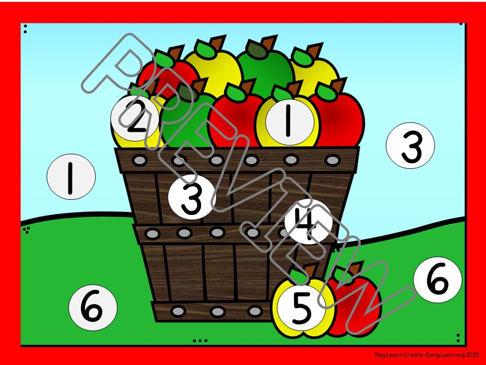 Fall Theme Math Game for Preschool, Roll and Cover Math Activity ...