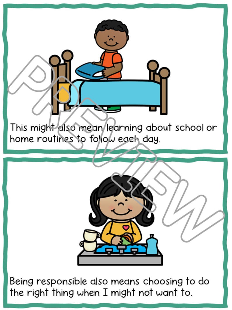 Responsibility Social Skills Story, Being Responsible Lesson ...