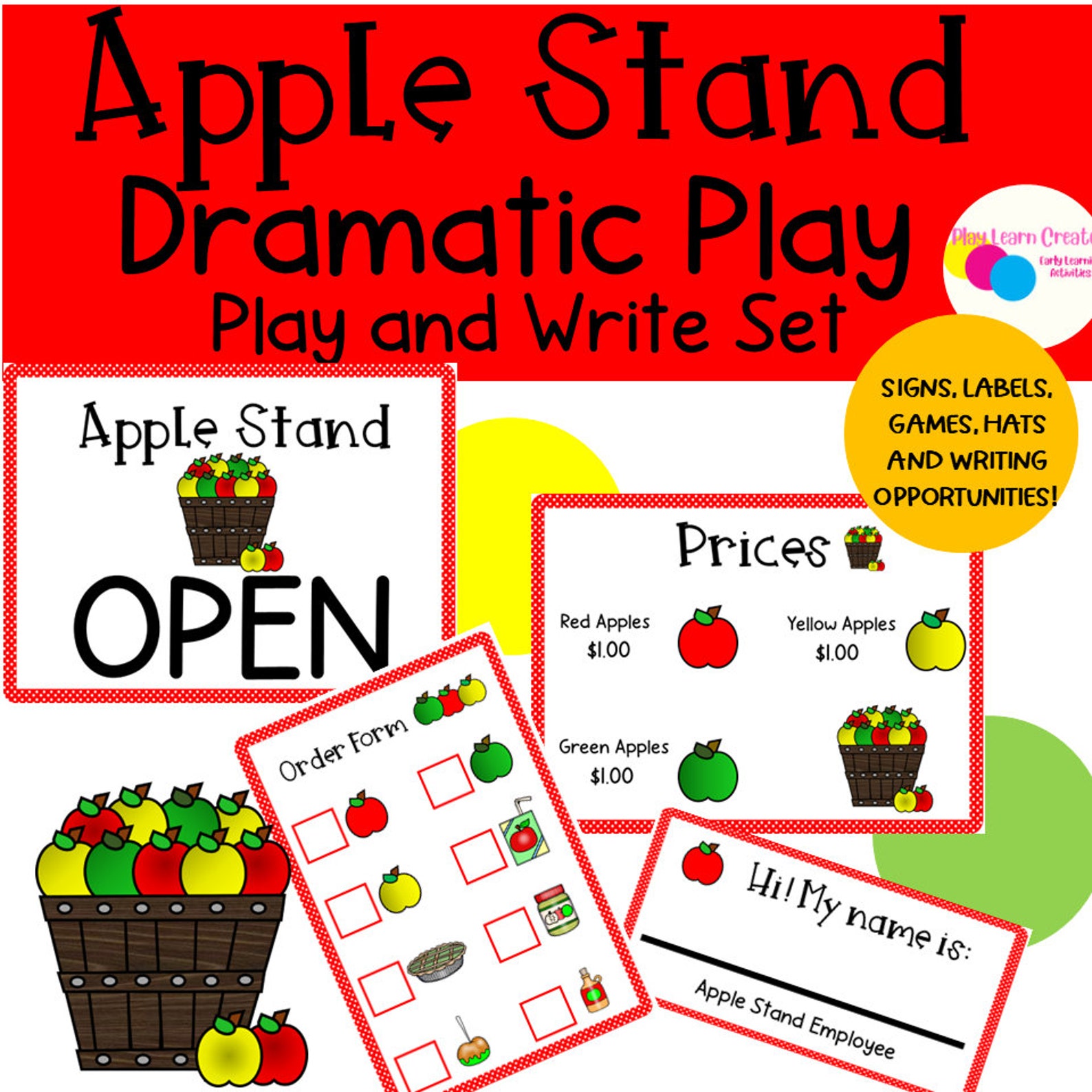 Apple Theme Preschool Learning, Preschool Centers, Apple Math, Apple ...