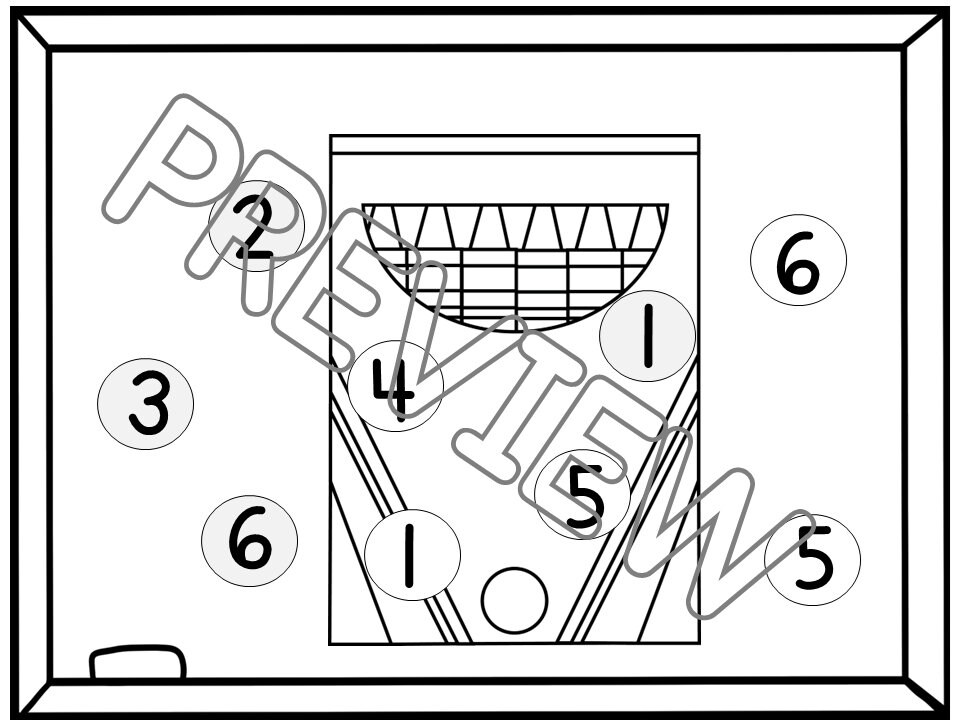 Back to School Math Game, Roll and Cover Math Game, Printable Preschool ...