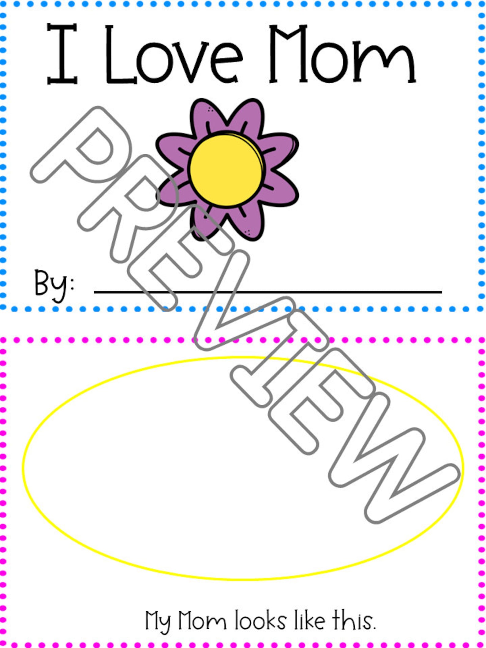 Printable Mother's Day Book, Preschool Mother's Day Project, Mother's ...