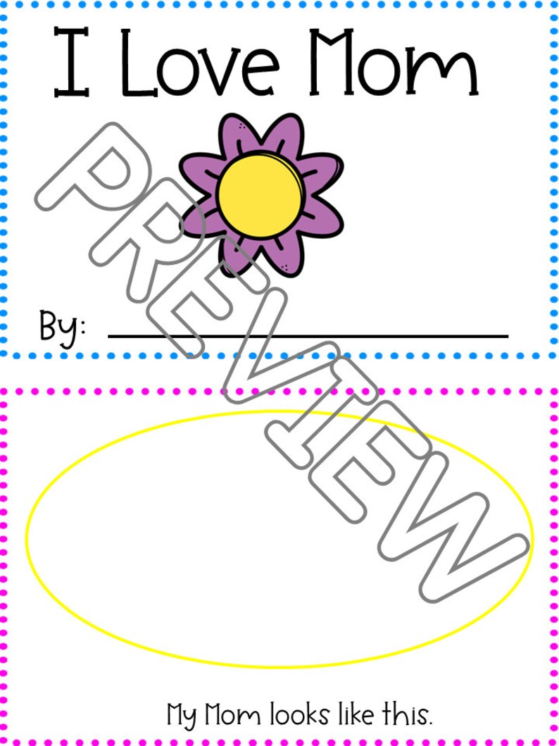 Printable Mother's Day Book, Preschool Mother's Day Project, Mother's ...