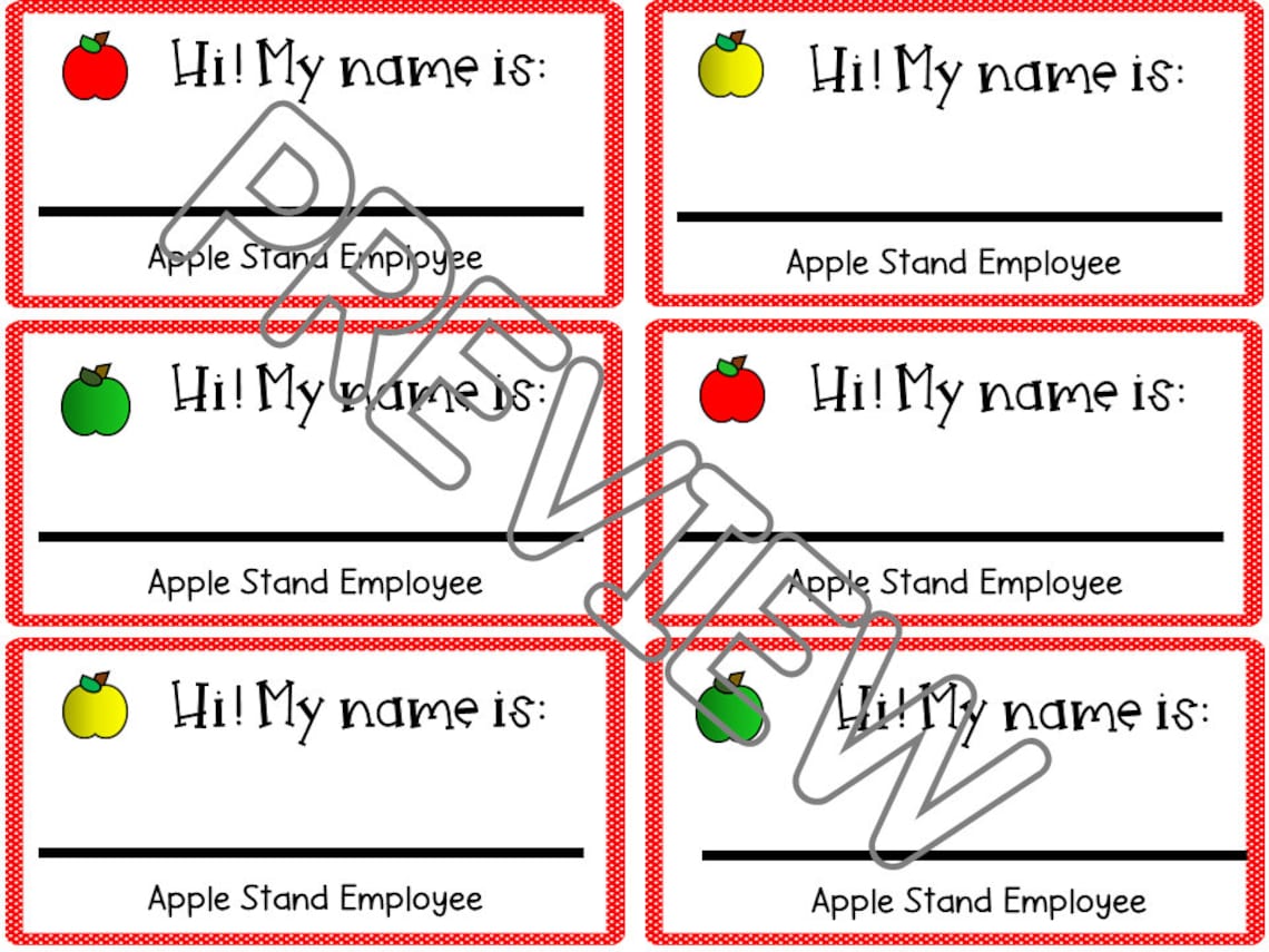 Apple Stand Dramatic Play Set, Printable Apple Activities, Dramatic ...