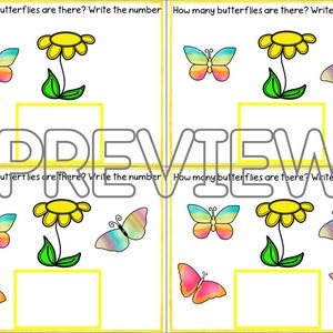 Butterfly Lesson, Math Task Cards, Preschool Math Activity, Prek Math ...