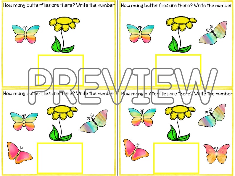 Butterfly Lesson, Math Task Cards, Preschool Math Activity, Prek Math ...