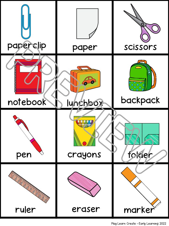 Back to School Bingo Game, School Themed Learning, Printable Bingo Game ...