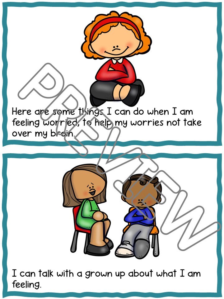 Social Skills Story When I Feel Worried, Anxiety, Feelings, Social ...