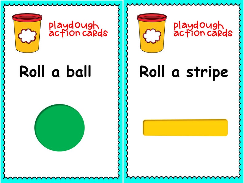 Printable Playdough Action Cards Preschool and Toddlers Fine | Etsy