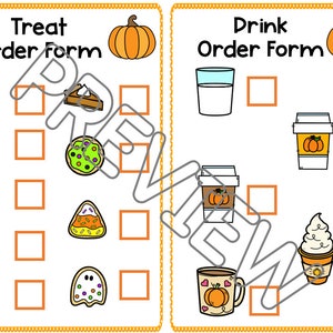 Pumpkin Cafe Dramatic Play Set, Halloween Dramatic Play, Coffee Shop ...