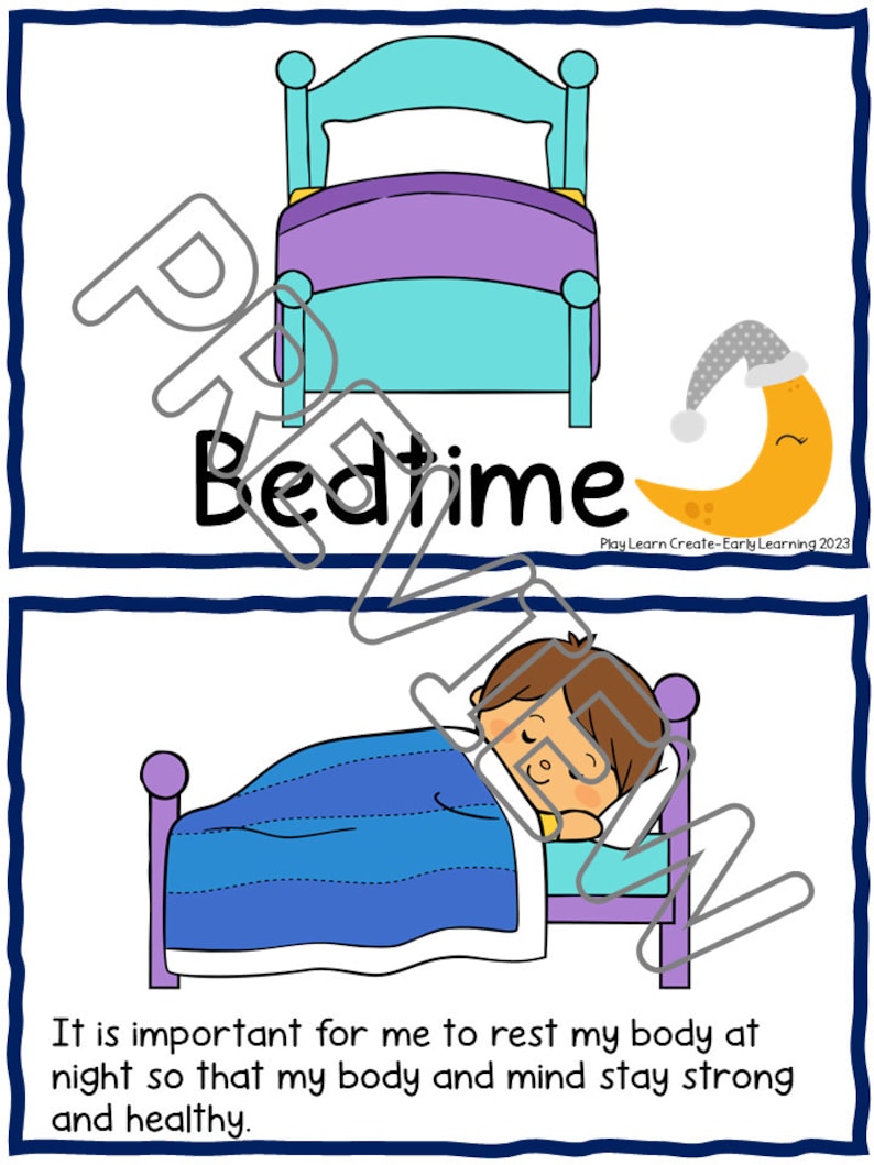 Bedtime Social Skills Story, Bedtime Routine Chart, Bedtime Visuals ...
