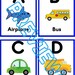 Printable Alphabet Cards, Transportation Theme Alphabet, ABC Cards ...