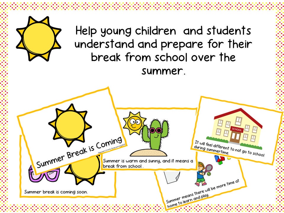 Summer Break Social Skills Story, Summer Visuals - Etsy