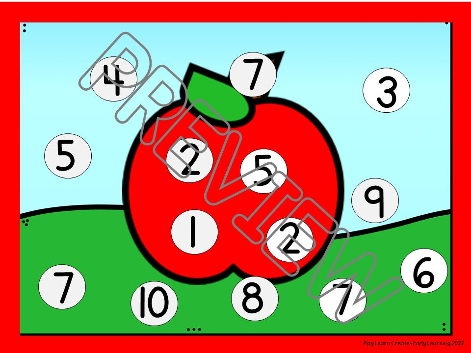 Fall Theme Math Game for Preschool, Roll and Cover Math Activity ...