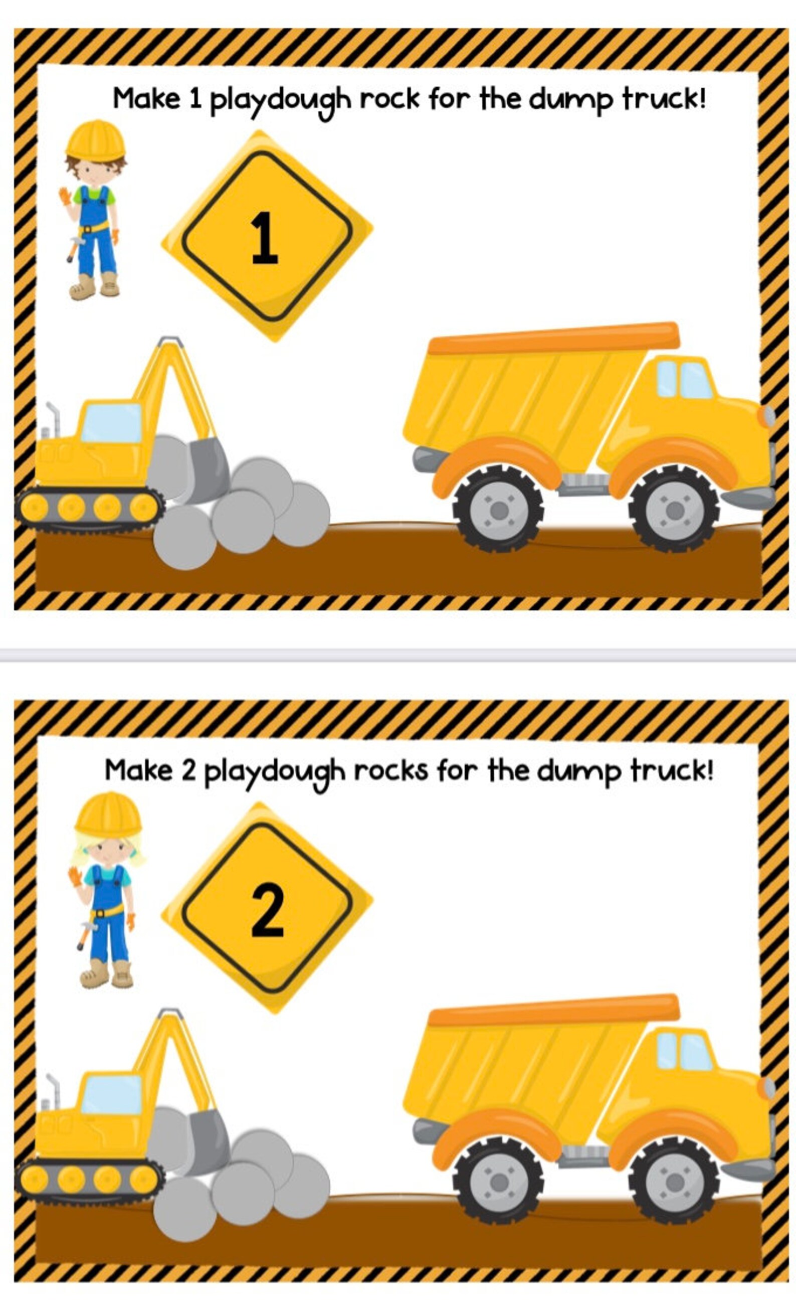 Dump Truck Playdough Mat Numbers, Toddler Learning Activities ...