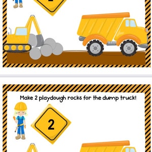 Dump Truck Playdough Mat Numbers, Toddler Learning Activities ...