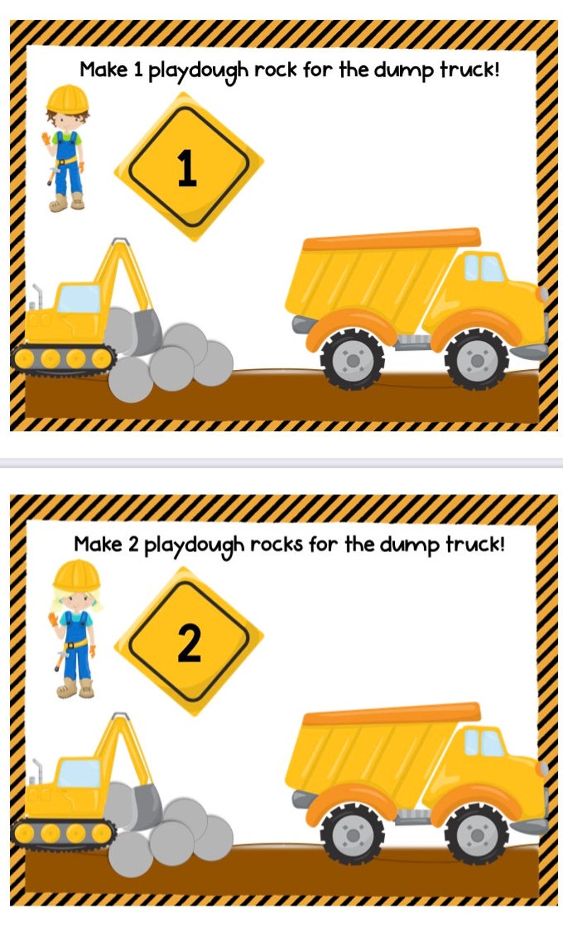 Dump Truck Playdough Mat Numbers, Toddler Learning Activities ...